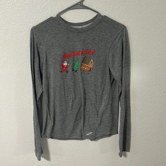 Brooks | Tops | Brooks Christmas Go Go Go Tshrit | Poshmark